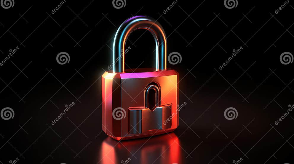 Enhance Security with a Red Glowing Cybersecurity Lock To Protect Your ...