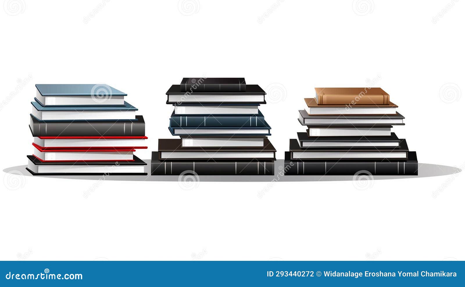 Reading Scene Perfection Books on Table Vector Illustrations Stock ...