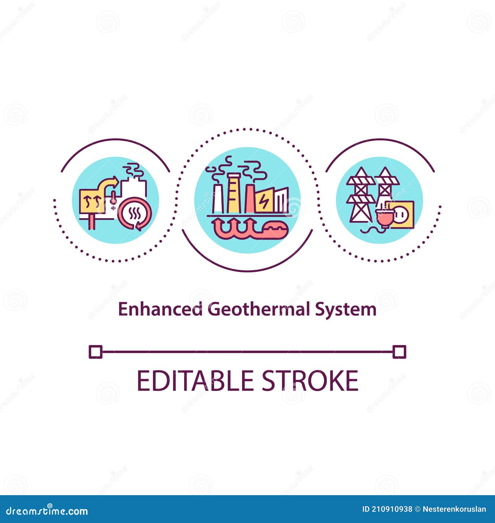 Enhanced Geothermal System Concept Icon Stock Vector - Illustration of ...