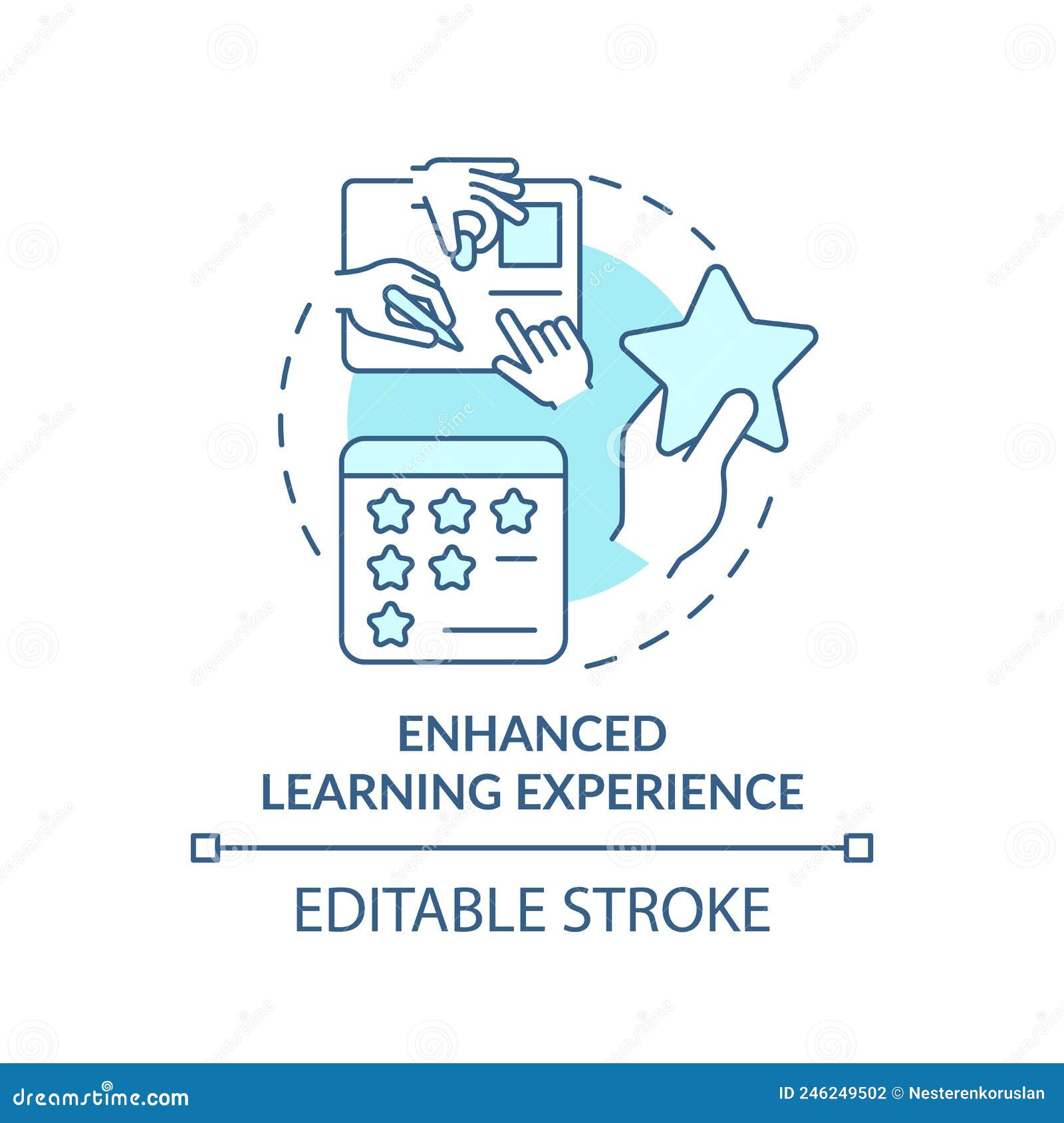 Enhanced Learning Experience Turquoise Concept Icon Stock Vector ...