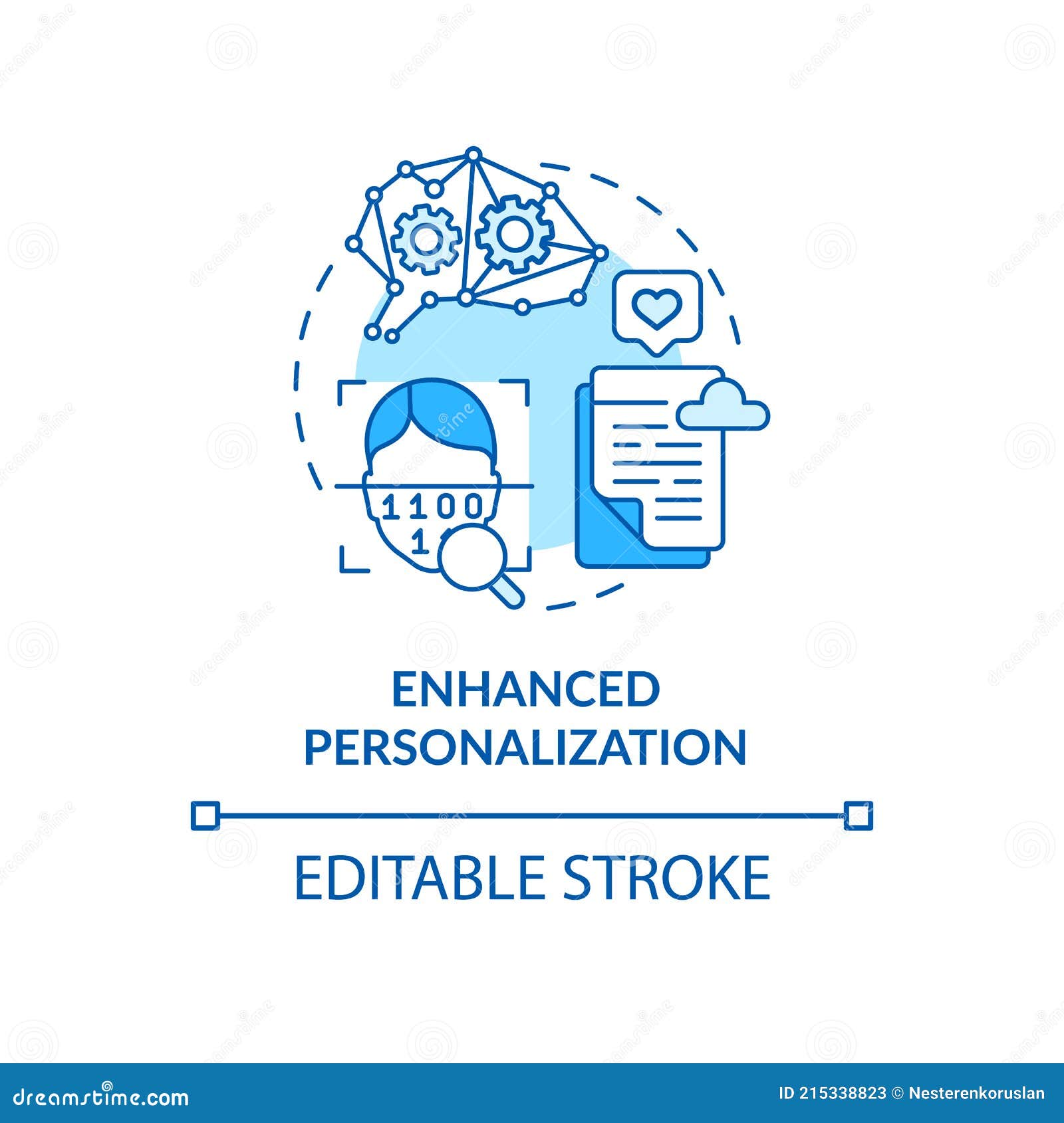 Enhanced Personalization Blue Concept Icon Stock Vector - Illustration ...