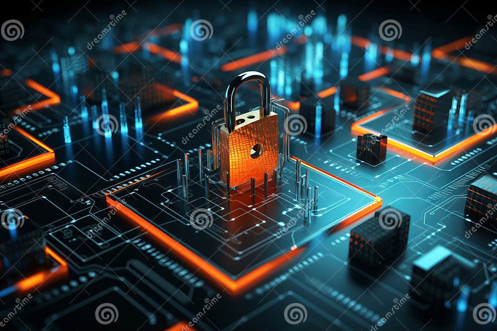 Safeguarding Digital Realms: Fortifying Access Control, Generative AI Stock Illustration ...