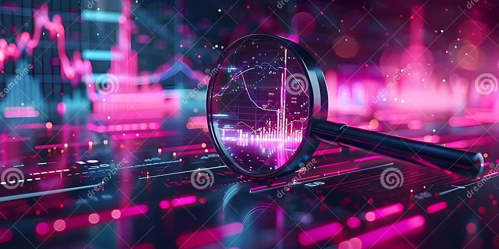 Enhanced SEO Charts and Graphs in Neon Digital Analytics on Ultraviolet Background. Concept SEO ...