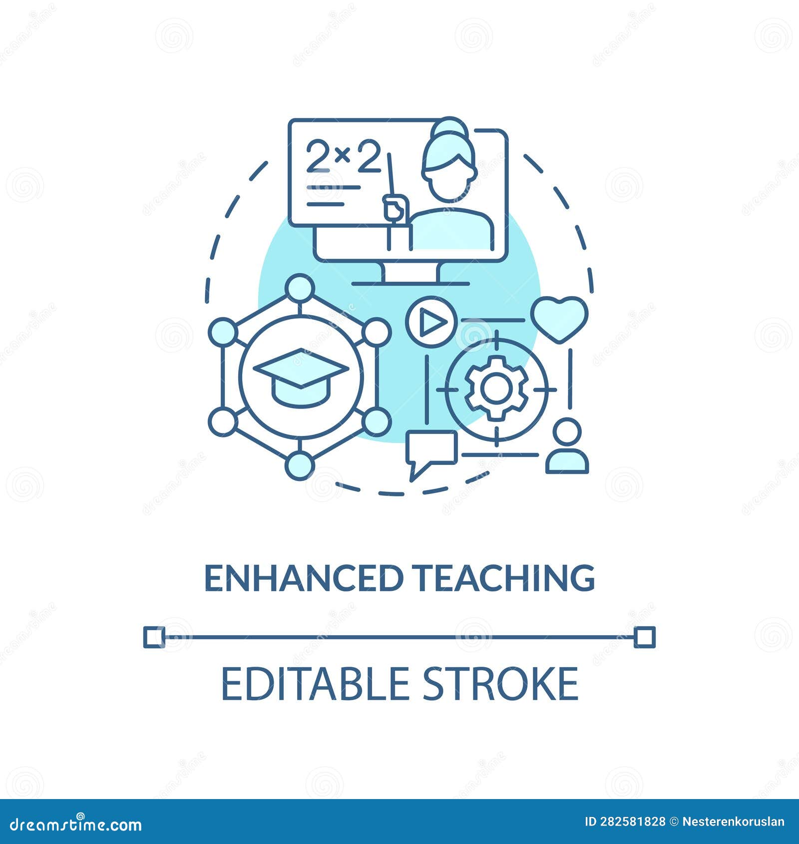 Enhanced Teaching Gradient Concept Editable Icon Stock Vector ...