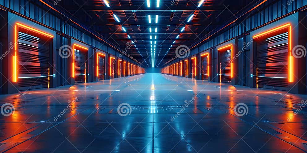 Enhanced Technology and Global Logistics in a Futuristic Warehouse ...