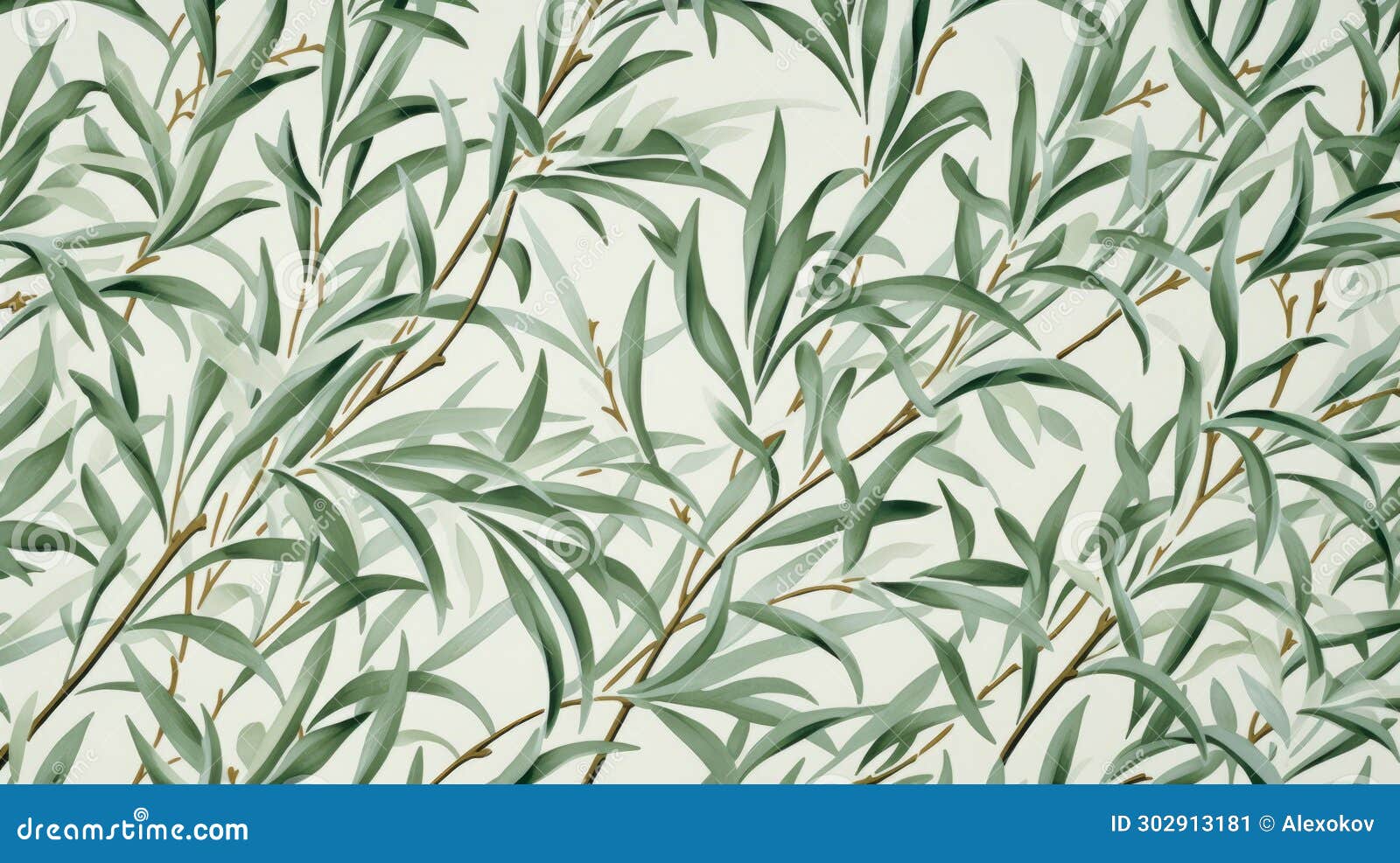 Enhanced Willow Bough Design by William Morris AI Generated Stock ...