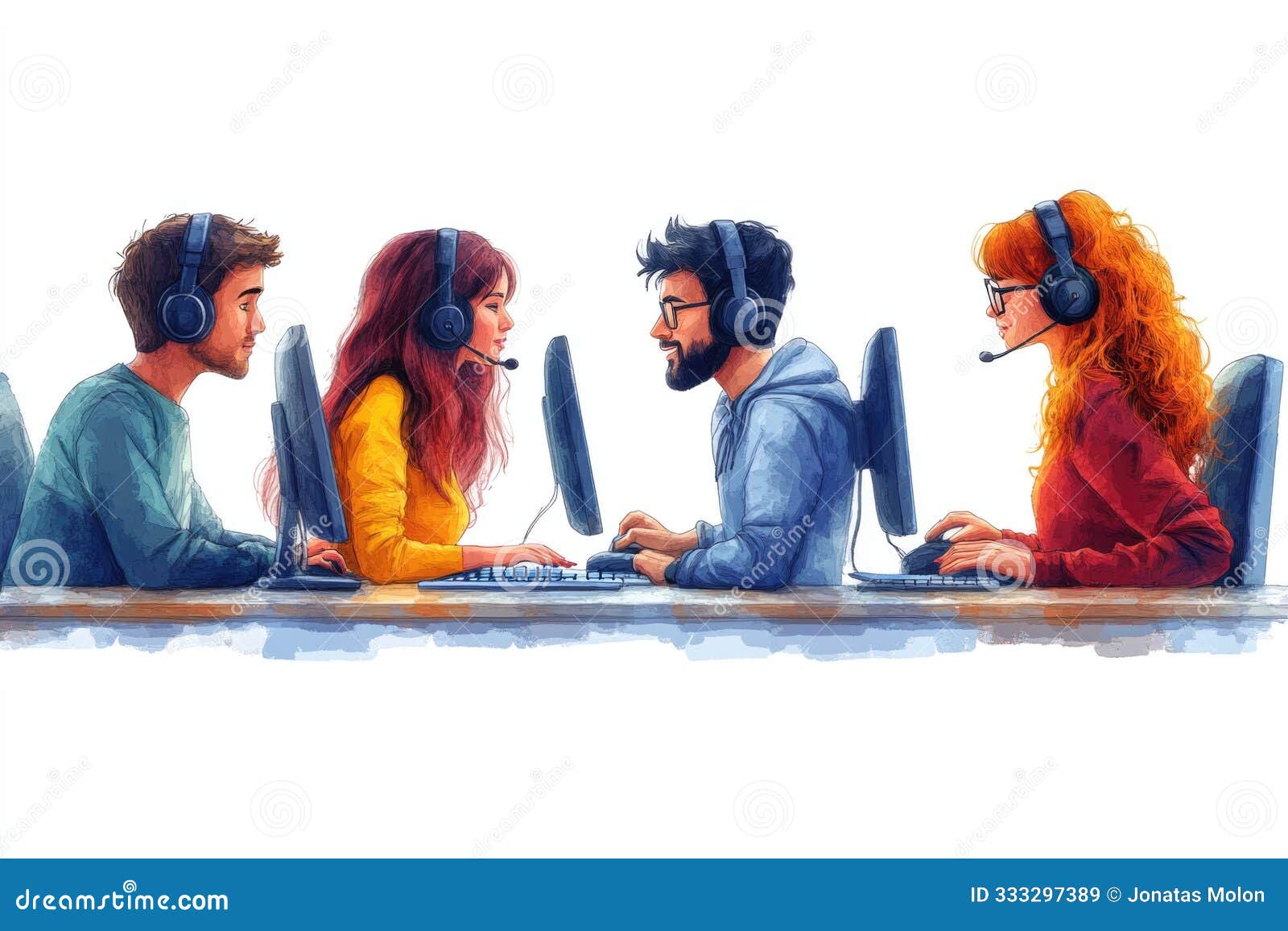 Enhancing Customer Service: the Power of Teamwork in Call Center Stock ...