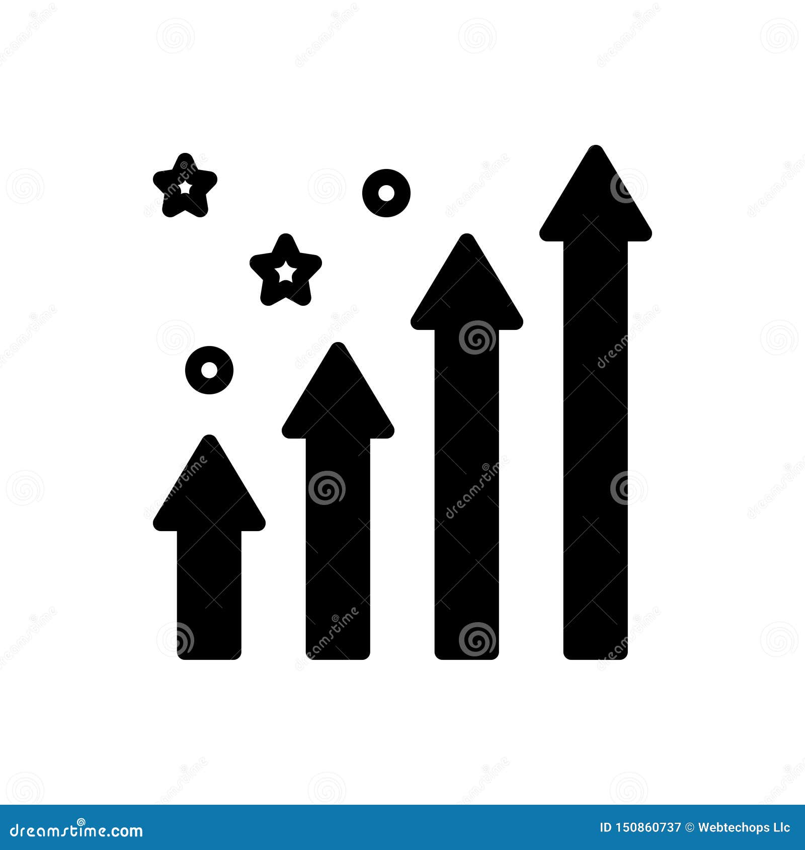 Black Solid Icon for Enhancing, Increase and Growth Stock Illustration ...