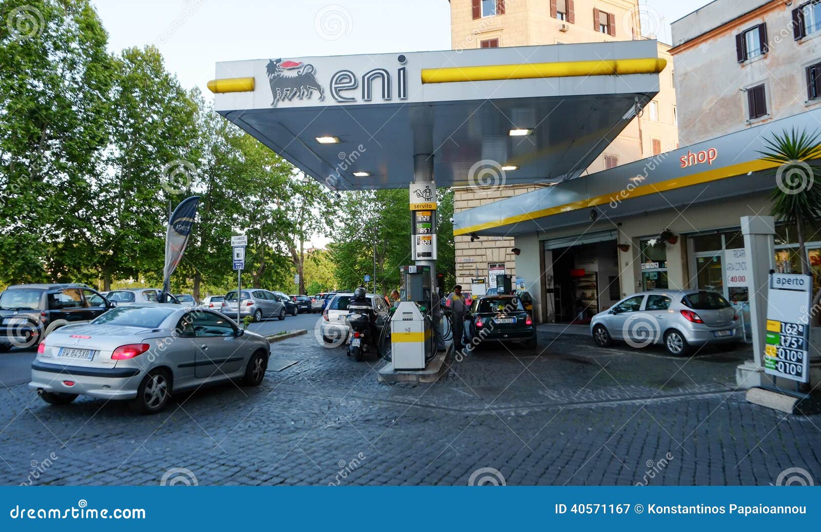 ENI Agip Petrol Station in Rome Editorial Photography - Image of ...