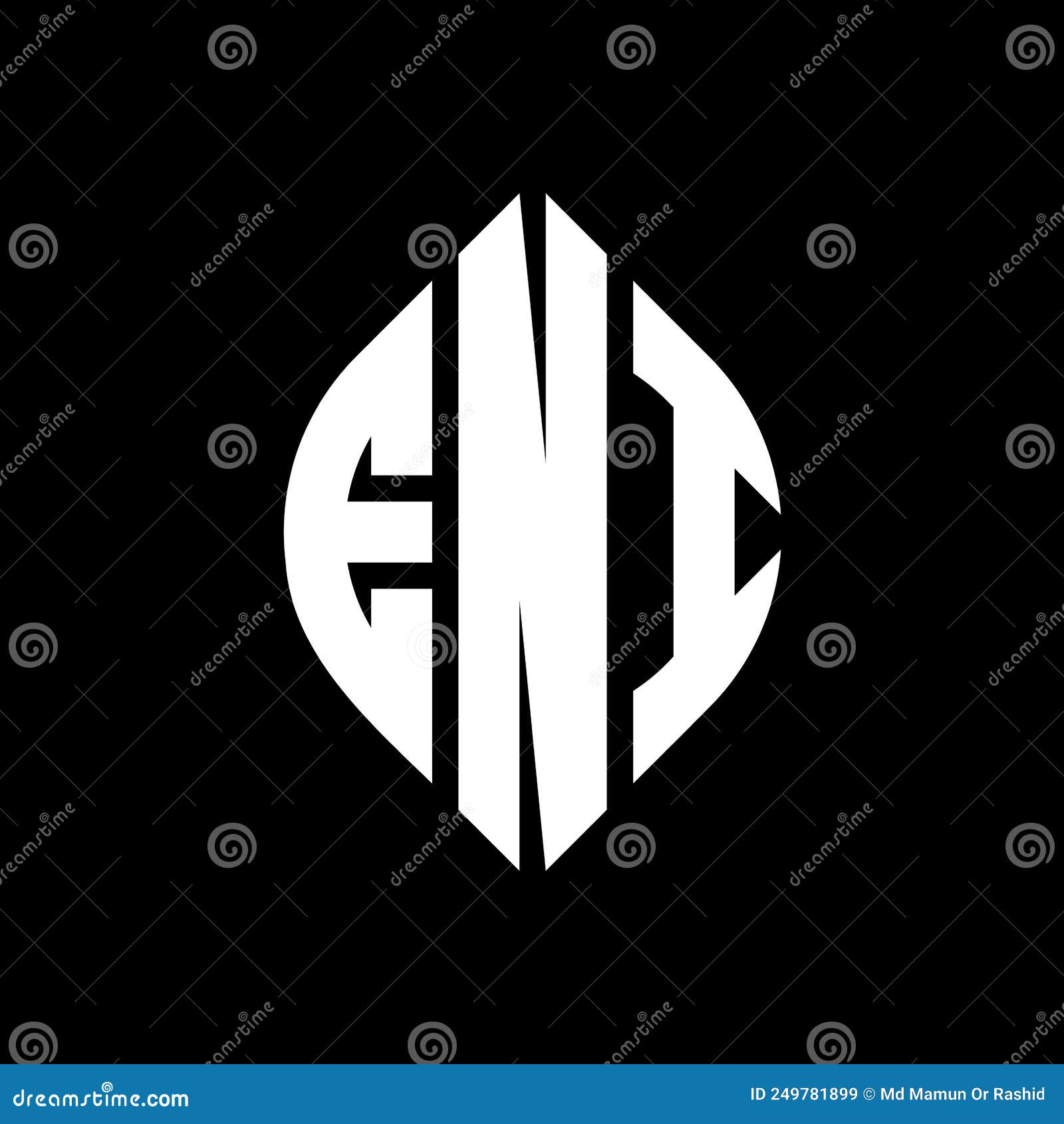ENI Circle Letter Logo Design with Circle and Ellipse Shape. ENI ...