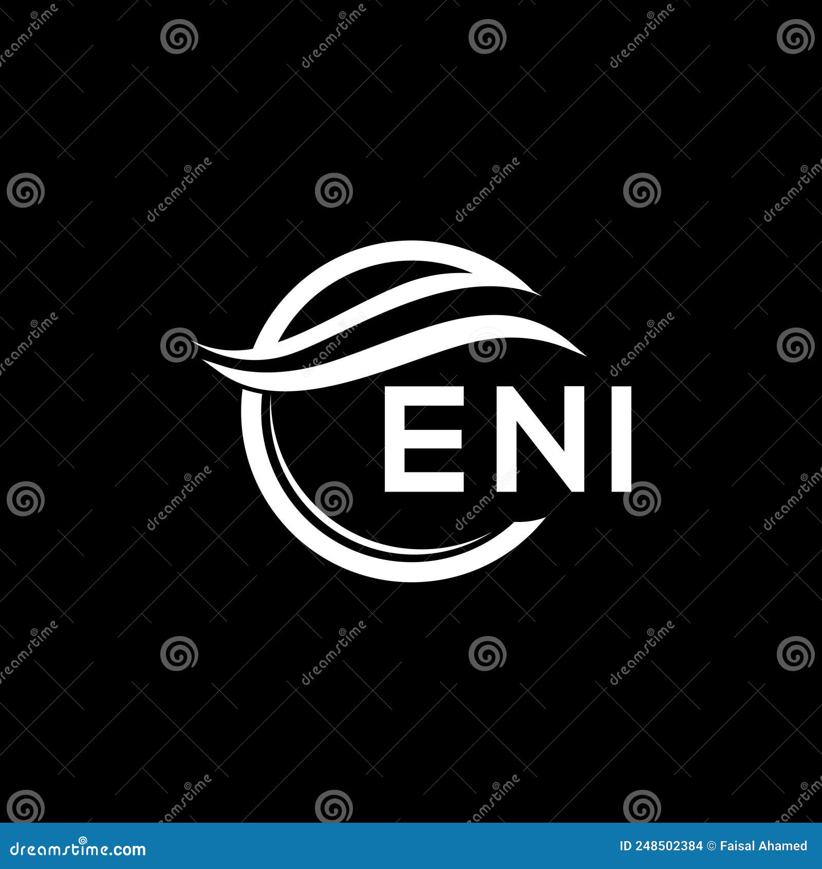 ENI Letter Logo Design on Black Background. ENI Creative Circle Letter ...