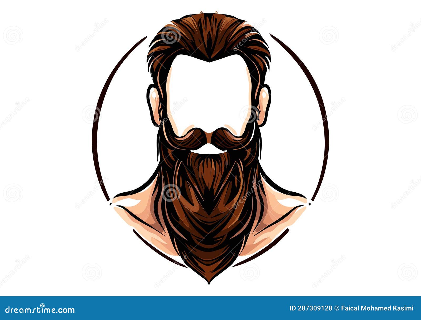 Enigma Barba Ilustrado : Logotipos De Vector Creativos Stock de ...