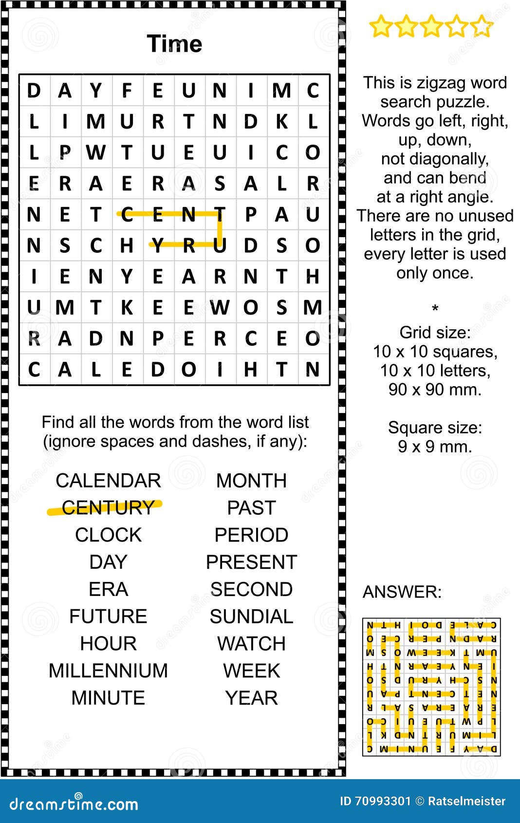 Enigma Do Wordsearch Do Tempo Ilustração do Vetor - Ilustração de ...