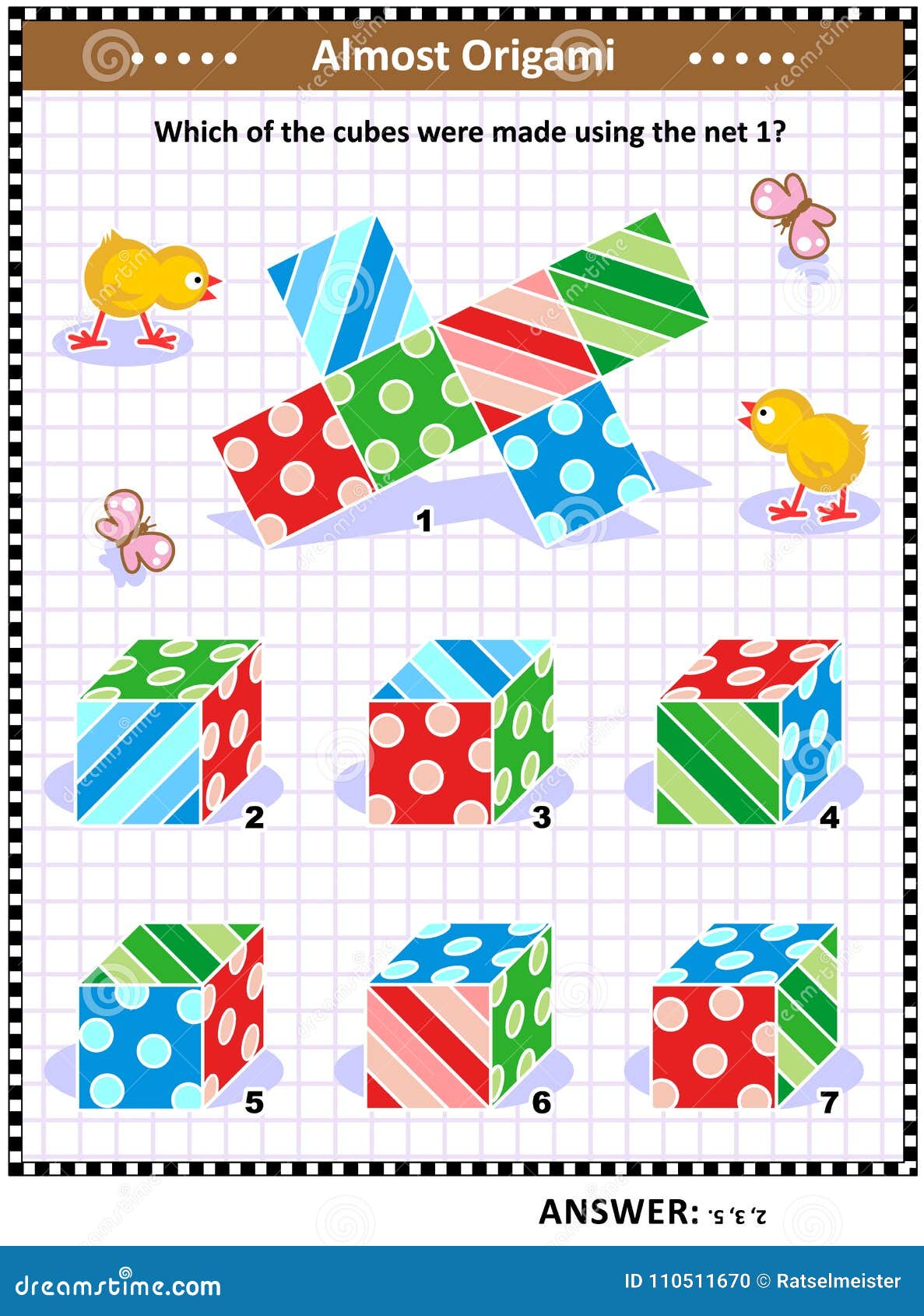 Enigma Visual Da Matemática Com Cubos E Rede Ilustração do Vetor ...