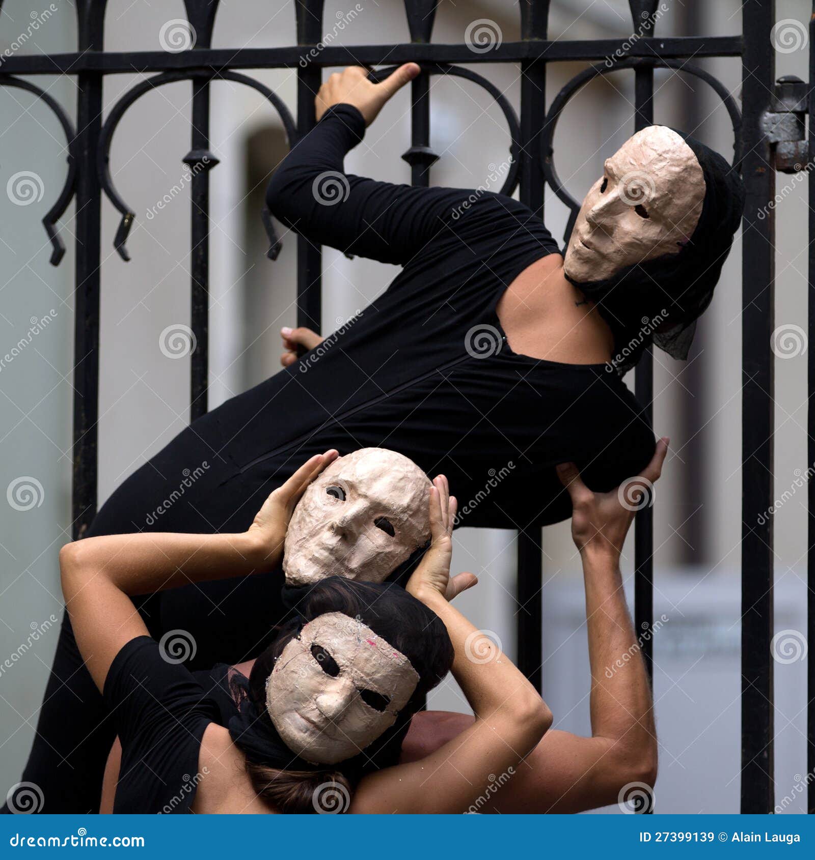 Enigmatic Actors Wearing Masks. Editorial Stock Image - Image of ...