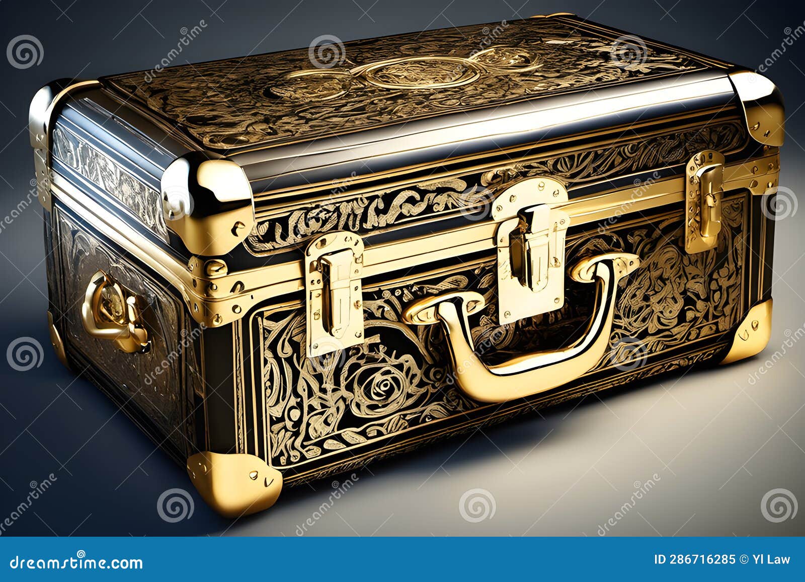The Enigmatic Allure of the Golden Suitcase Editorial Image - Image of ...