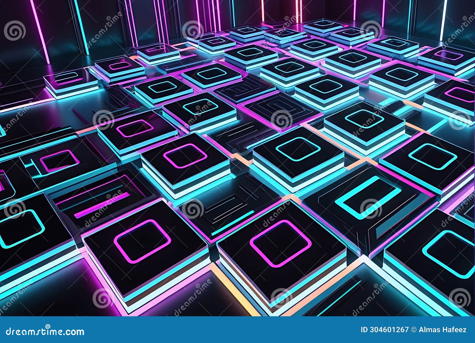 Enigmatic 3D Abstract Background with High-End Technology Theme ...