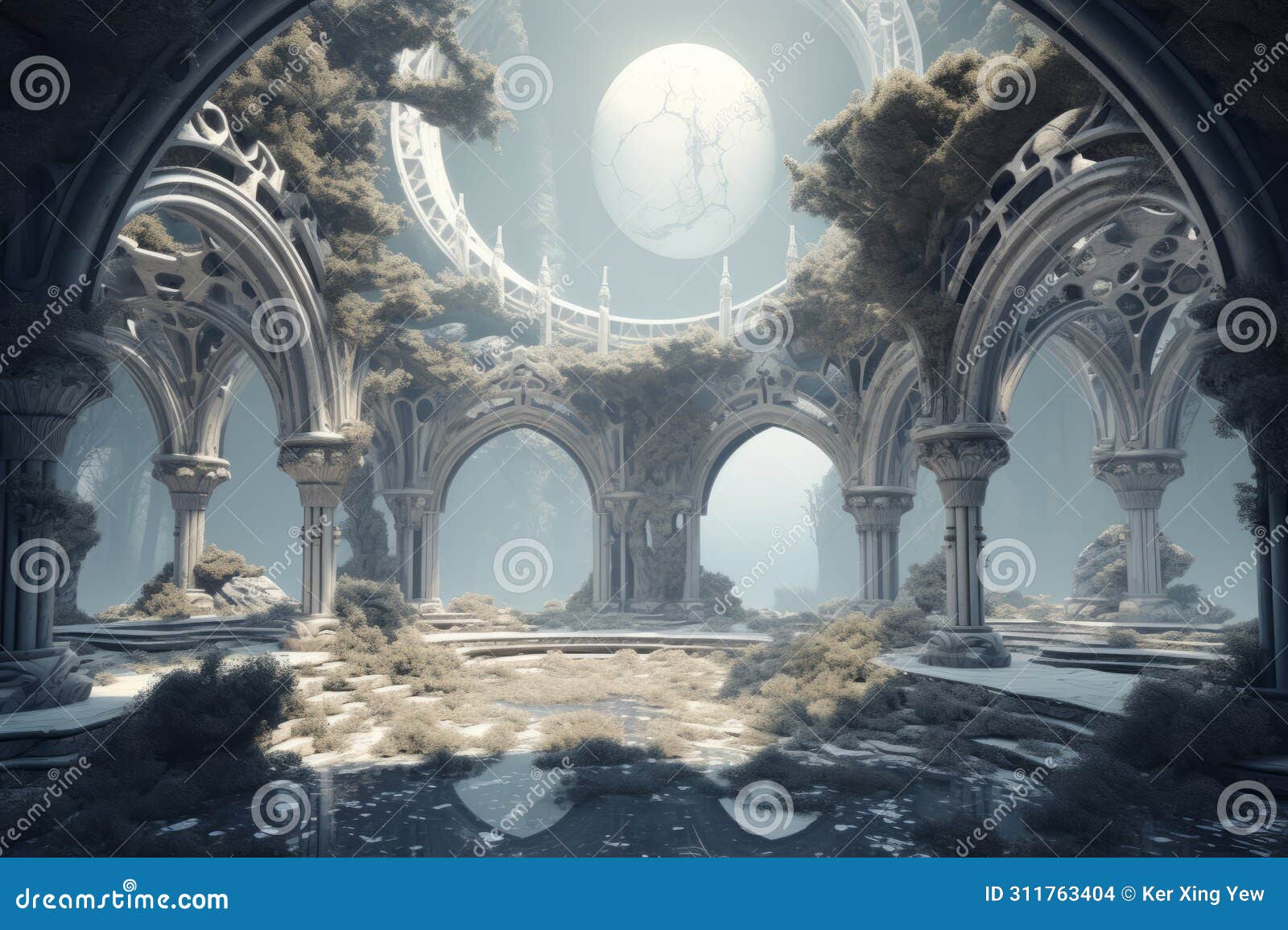 Enigmatic 3D Surreal Realm stock illustration. Illustration of antique ...
