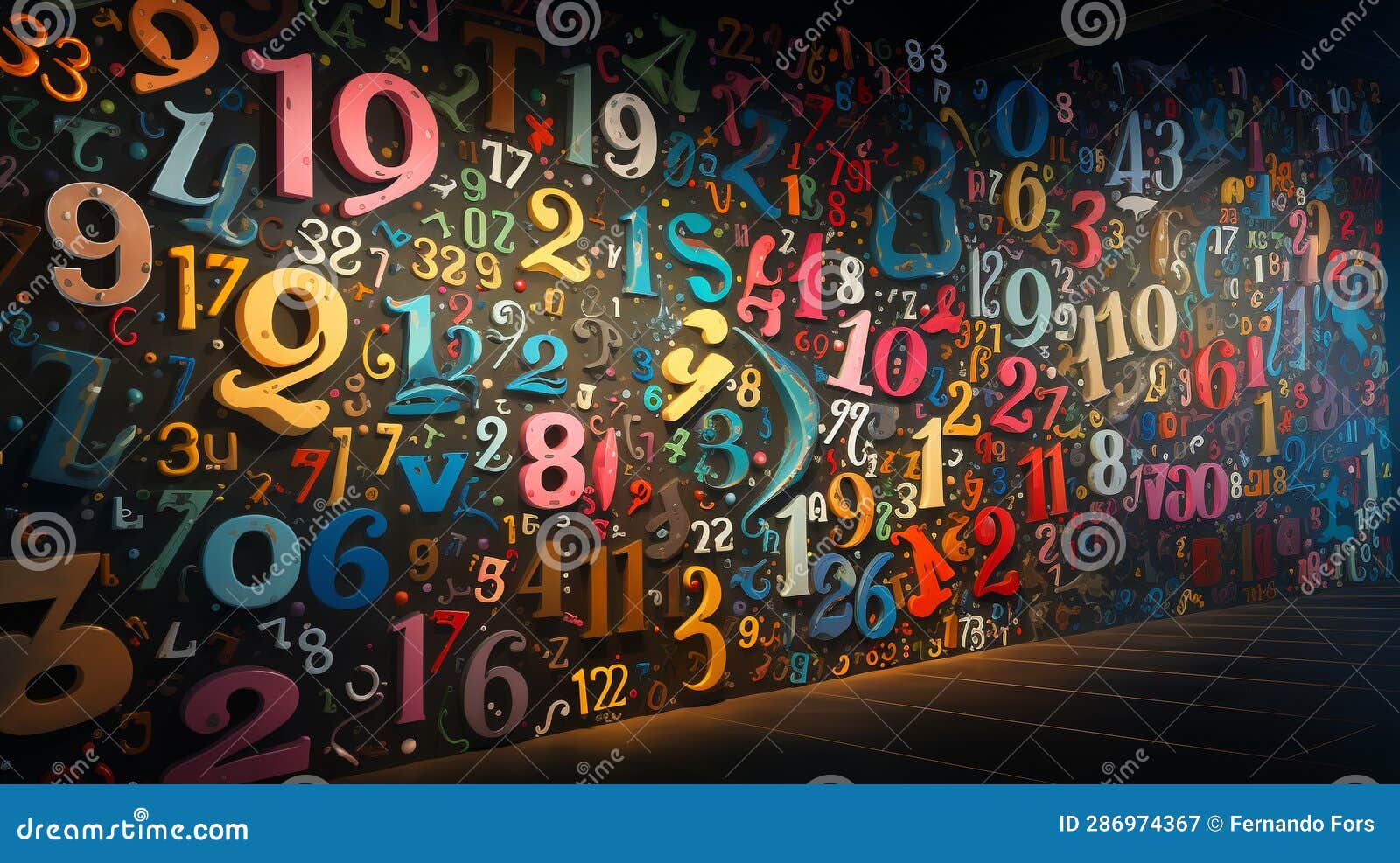 Enigmatic Digits: AI-Rendered Amazing Numeric Wall Art Stock Image ...