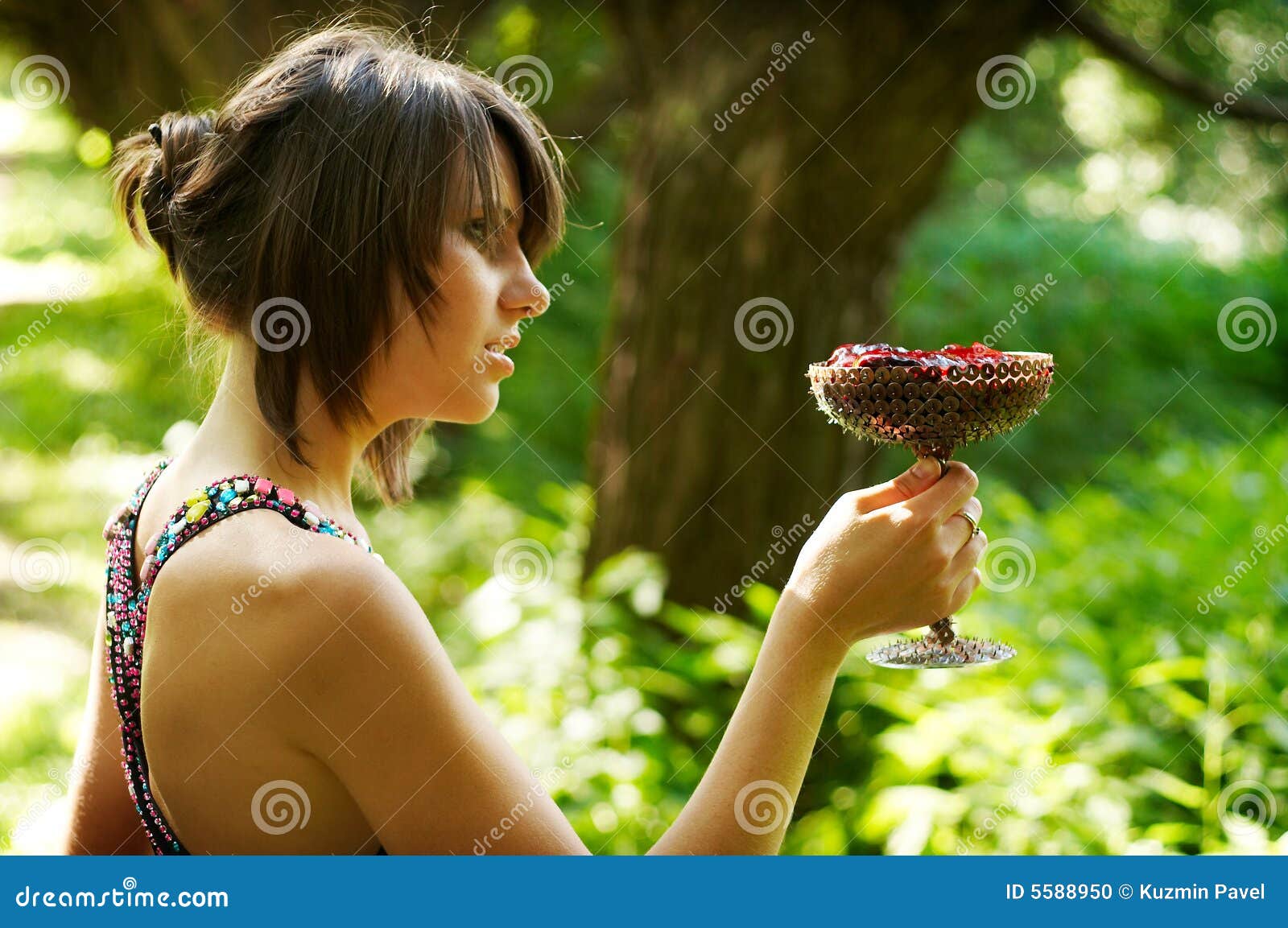 Enigmatic Girl with Prickle Cup Stock Photo - Image of attract ...