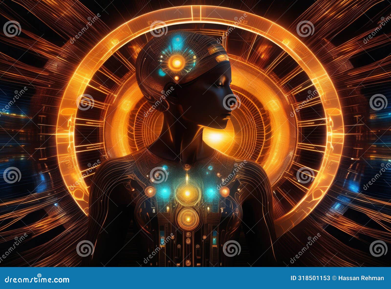 The Enigmatic Oracle in a Solar Dystopia Stock Illustration ... The Enigmatic Oracle in a Solar Dystopia Stock Illustration ...