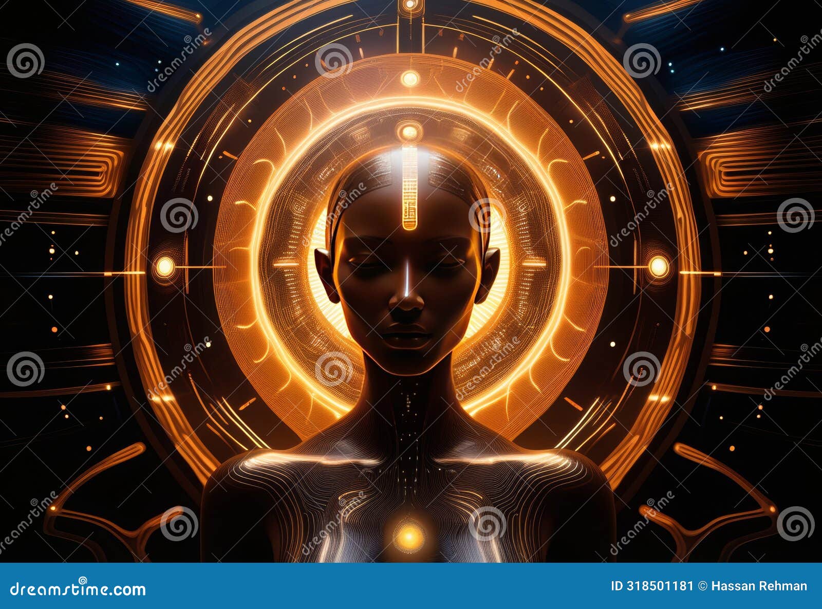 The Enigmatic Oracle in a Solar Dystopia Stock Illustration ... The Enigmatic Oracle in a Solar Dystopia Stock Illustration ...