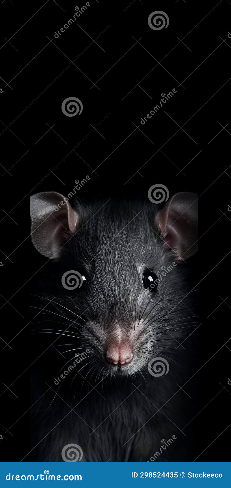 Enigmatic Rat Portrait on Black Background in 8k Resolution Stock ...
