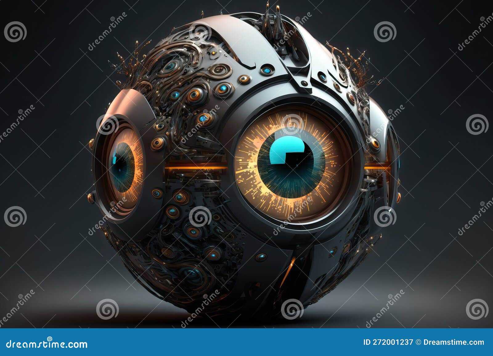 Enigmatic Spherical Against a Dark Background. Concept for Science ...