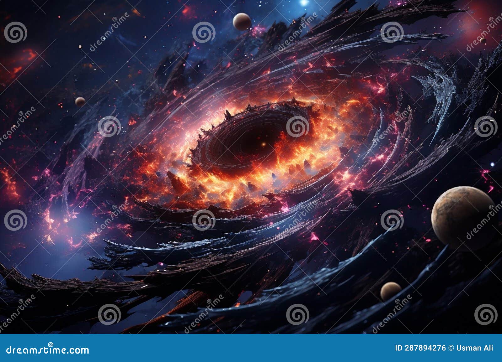 The Enigmatic Supermassive Black Hole in Galaxy Cluster. AI Stock ...