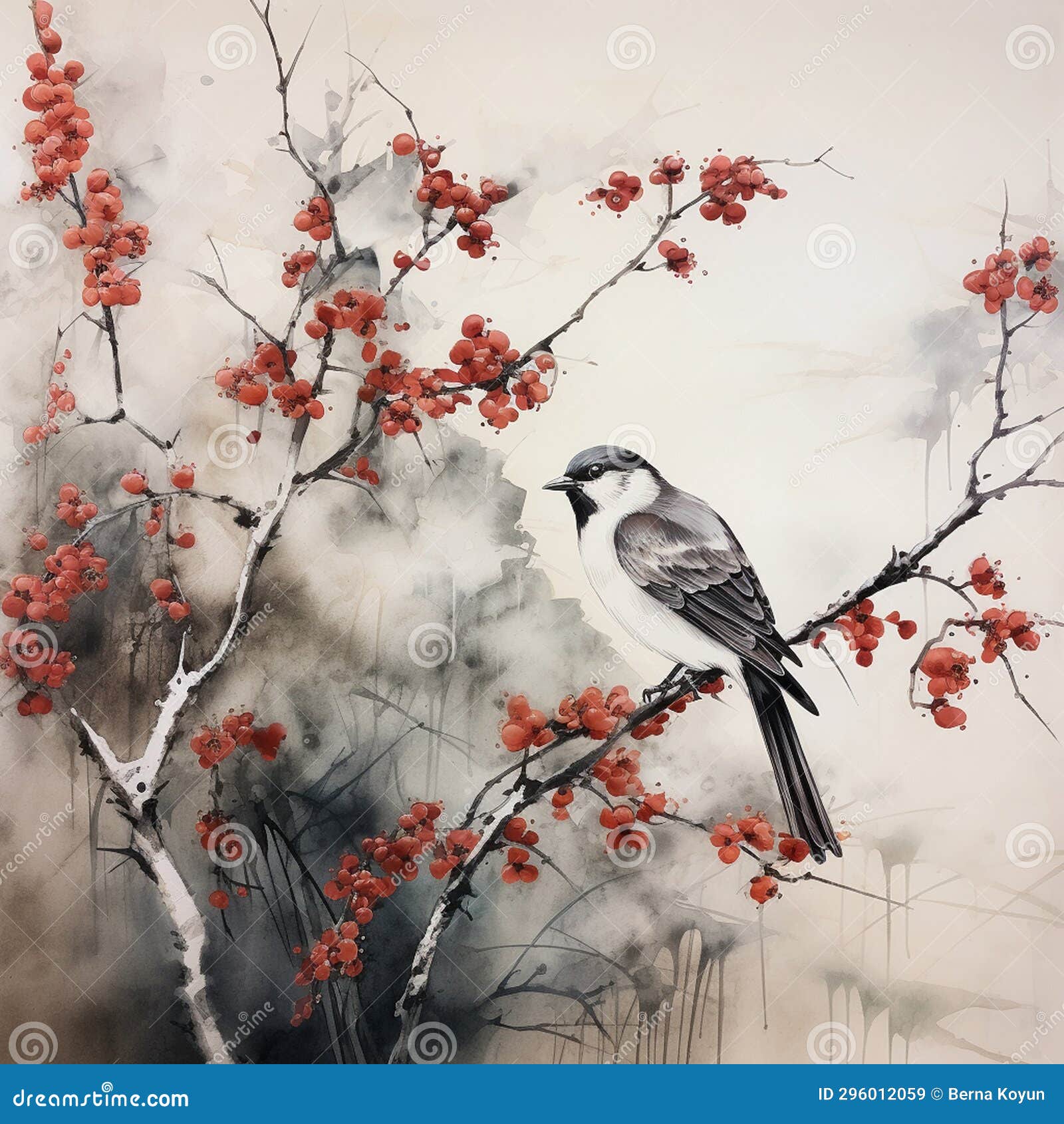 Enigmatic Tradition Traditional Sumi-e Magic Stock Illustration ...