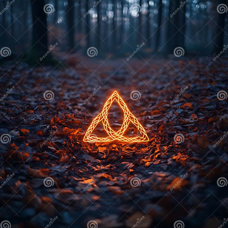 Enigmatic Triangular Light Pattern on Forest Floor Stock Image - Image ...