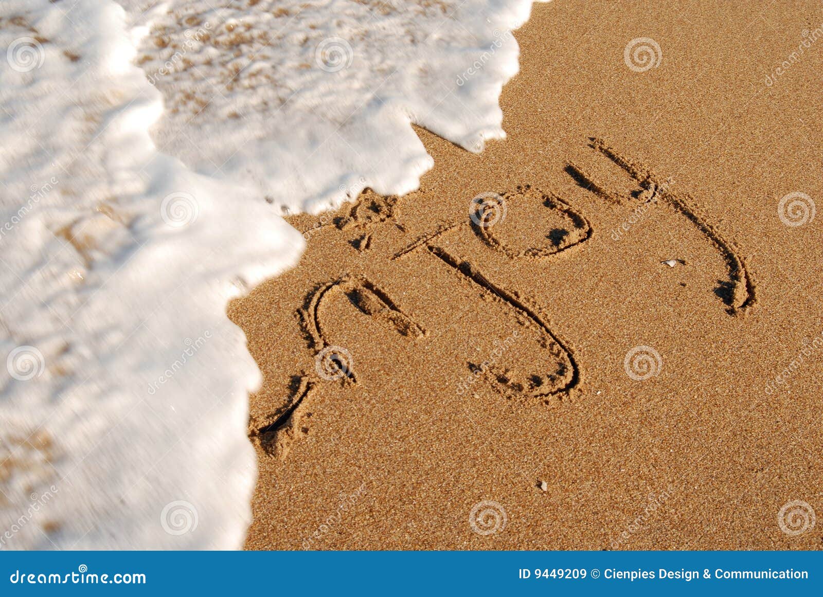 Enjoy the Beach: Message on the Shore Stock Image - Image of print ...