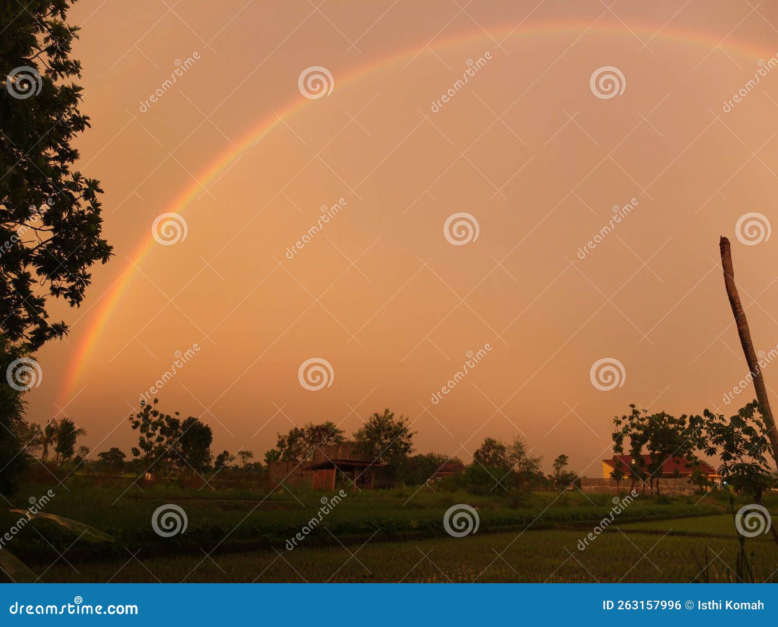 Enjoy a Beautiful Rainbow after Raining Stock Photo - Image of enjoy ...