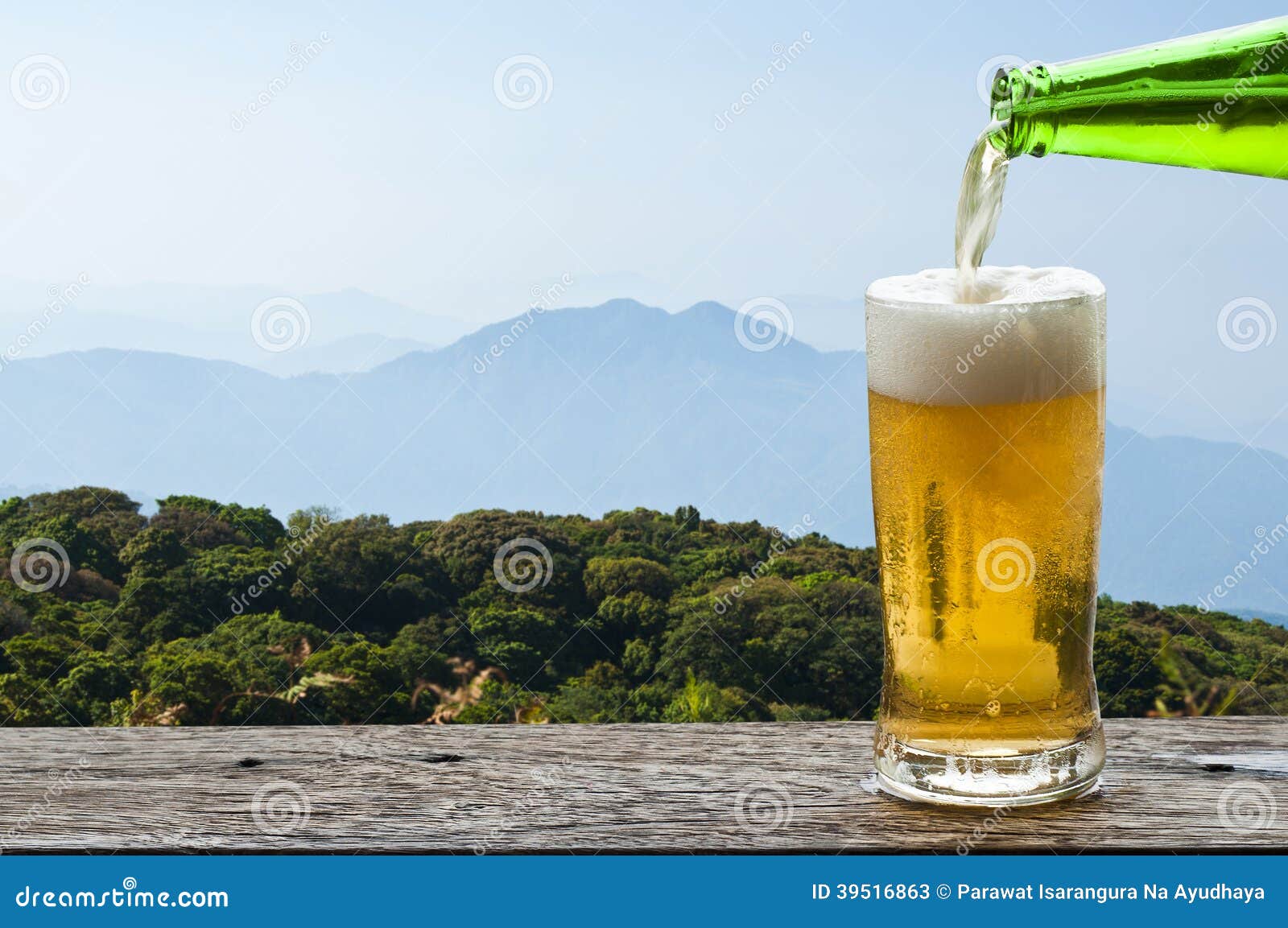 Enjoy beer with nice view. stock image. Image of brewed - 39516863