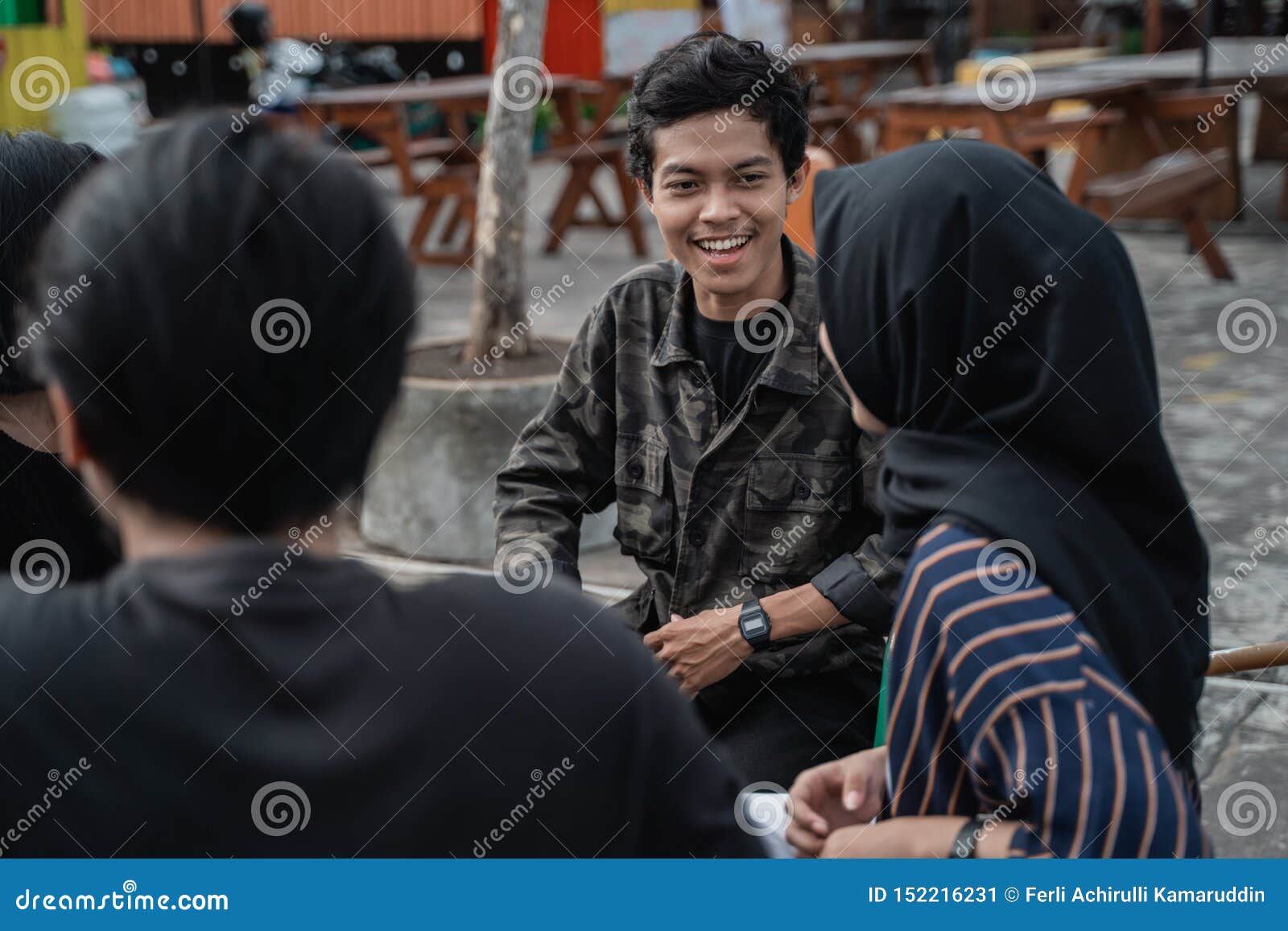 Enjoy Chatting and Sharing with Friends Stock Image - Image of person ...