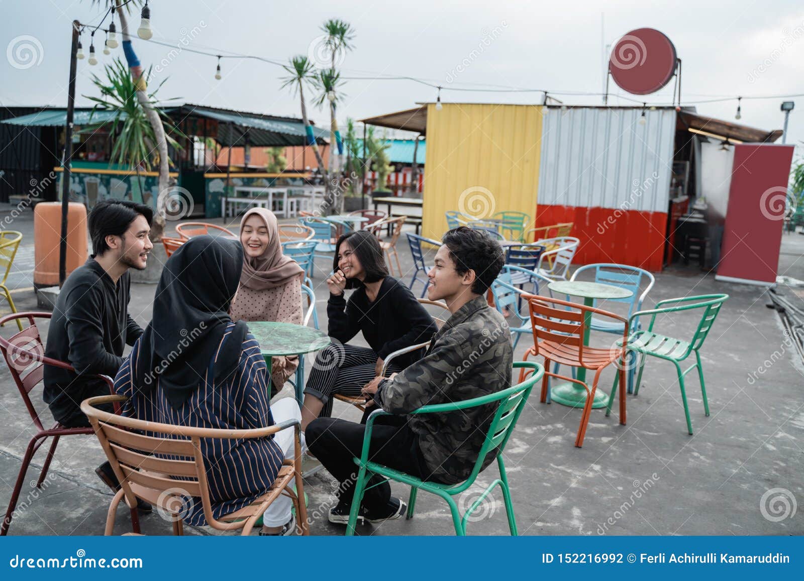 Enjoy Chatting and Sharing with Friends Stock Photo - Image of cafe ...