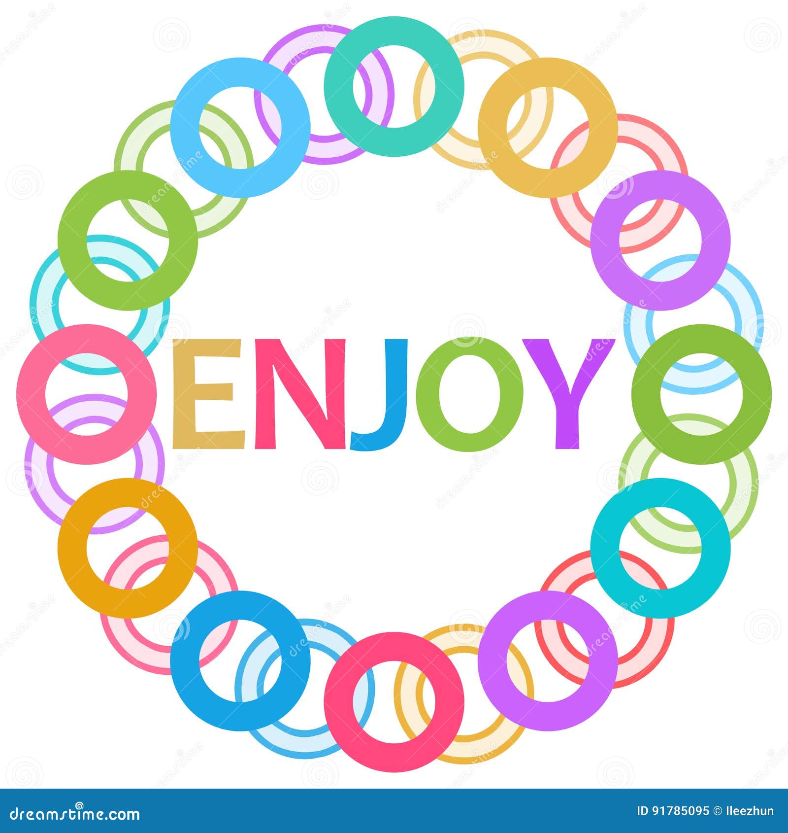 Enjoy Colorful Rings Circular Stock Illustration - Illustration of ...