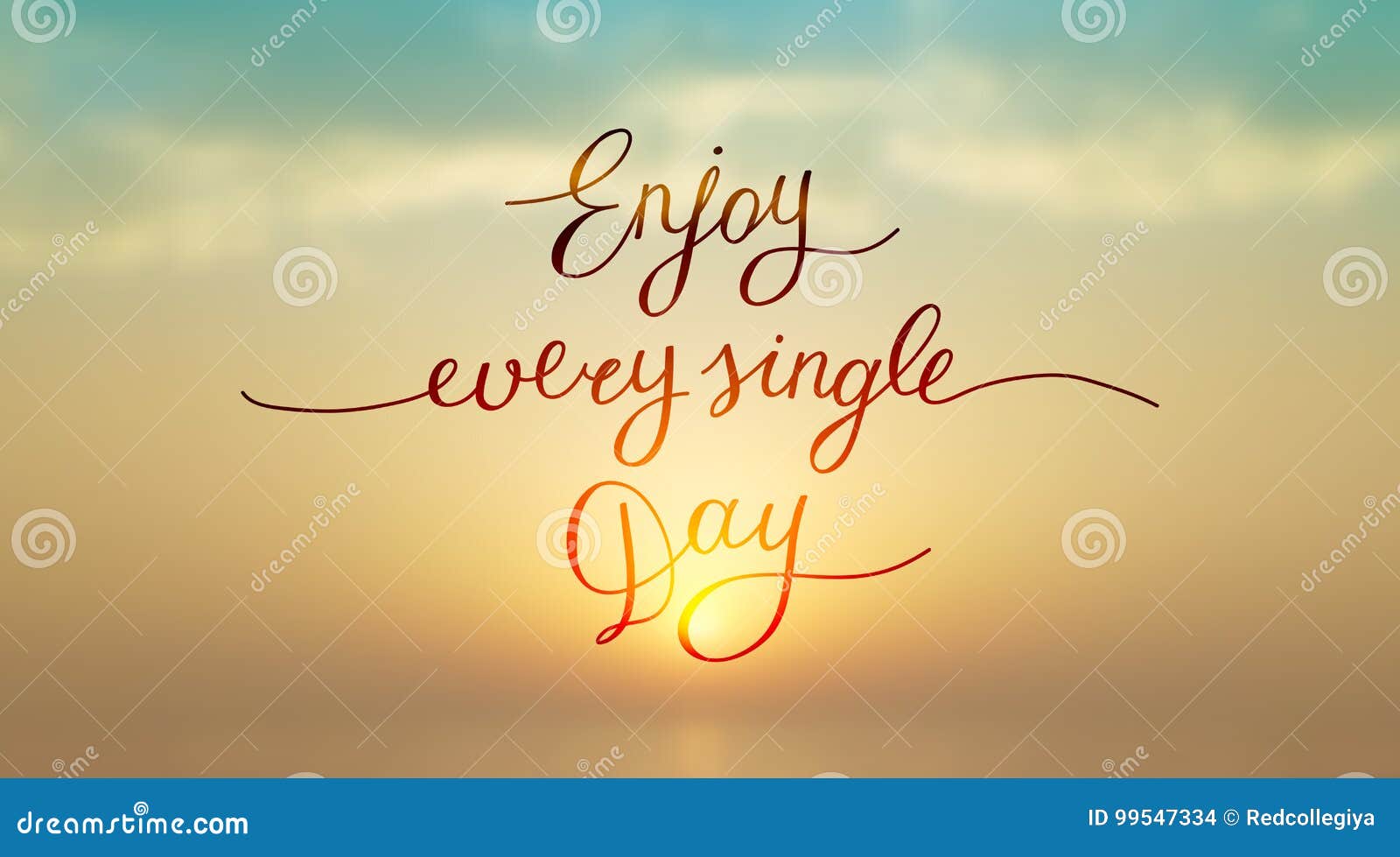 Enjoy every single day stock illustration. Illustration of sunrise ...