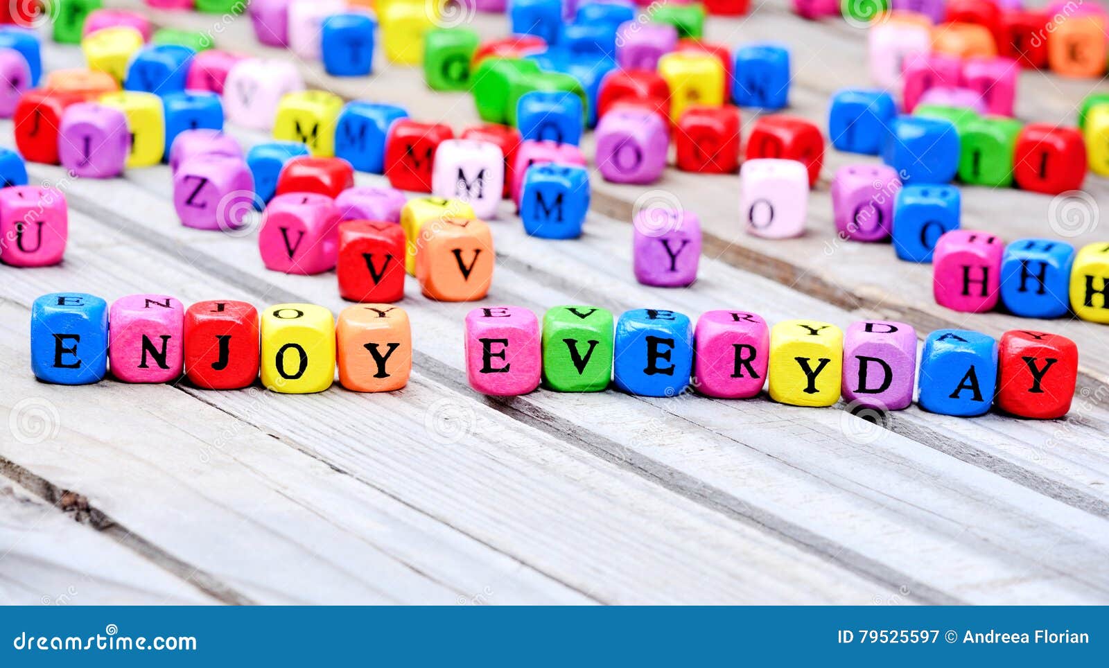 Enjoy Everyday Words on Table Stock Image - Image of happiness, life ...