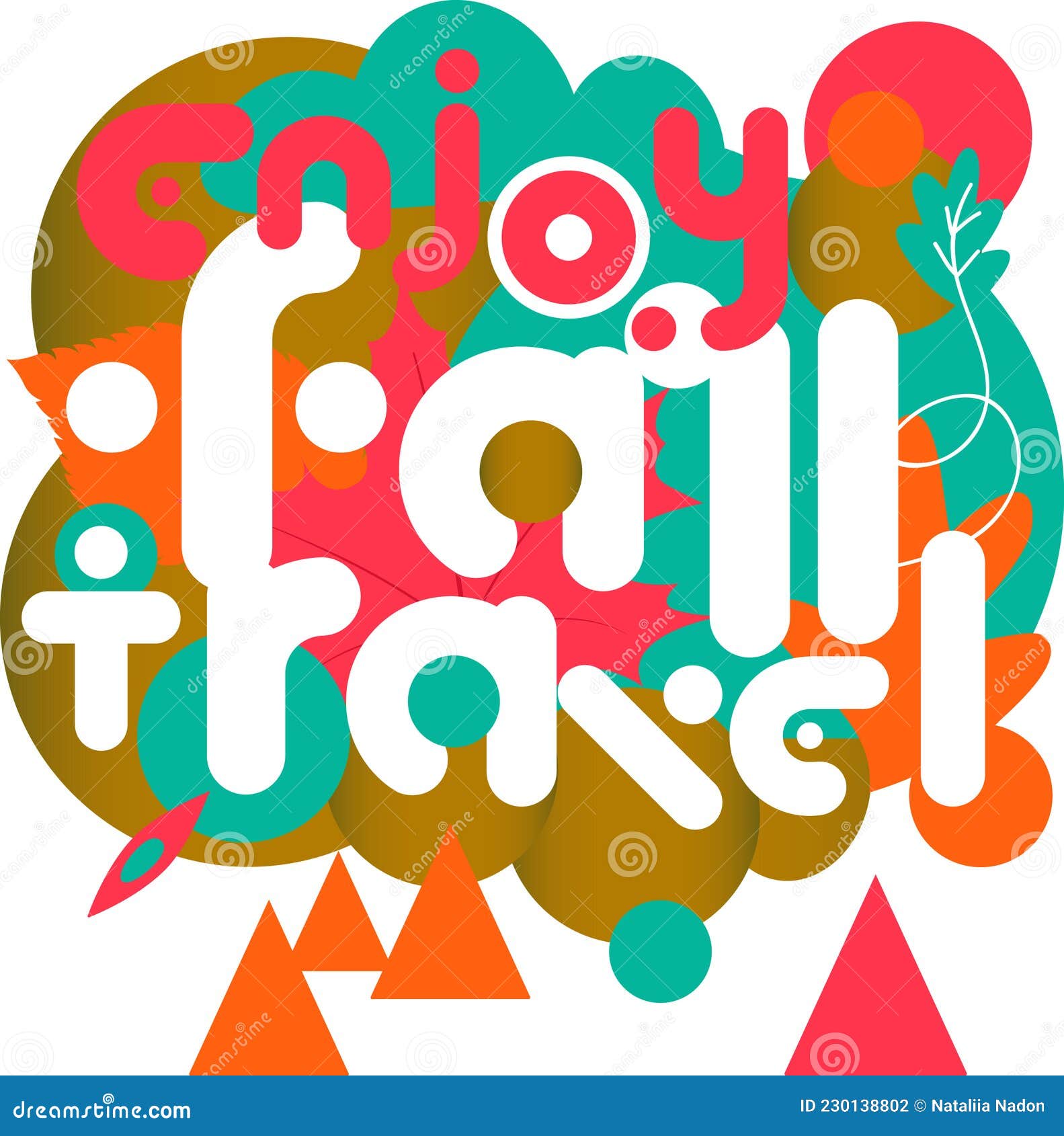 Enjoy Fall Travel Vector Design Banner Stock Vector - Illustration of ...