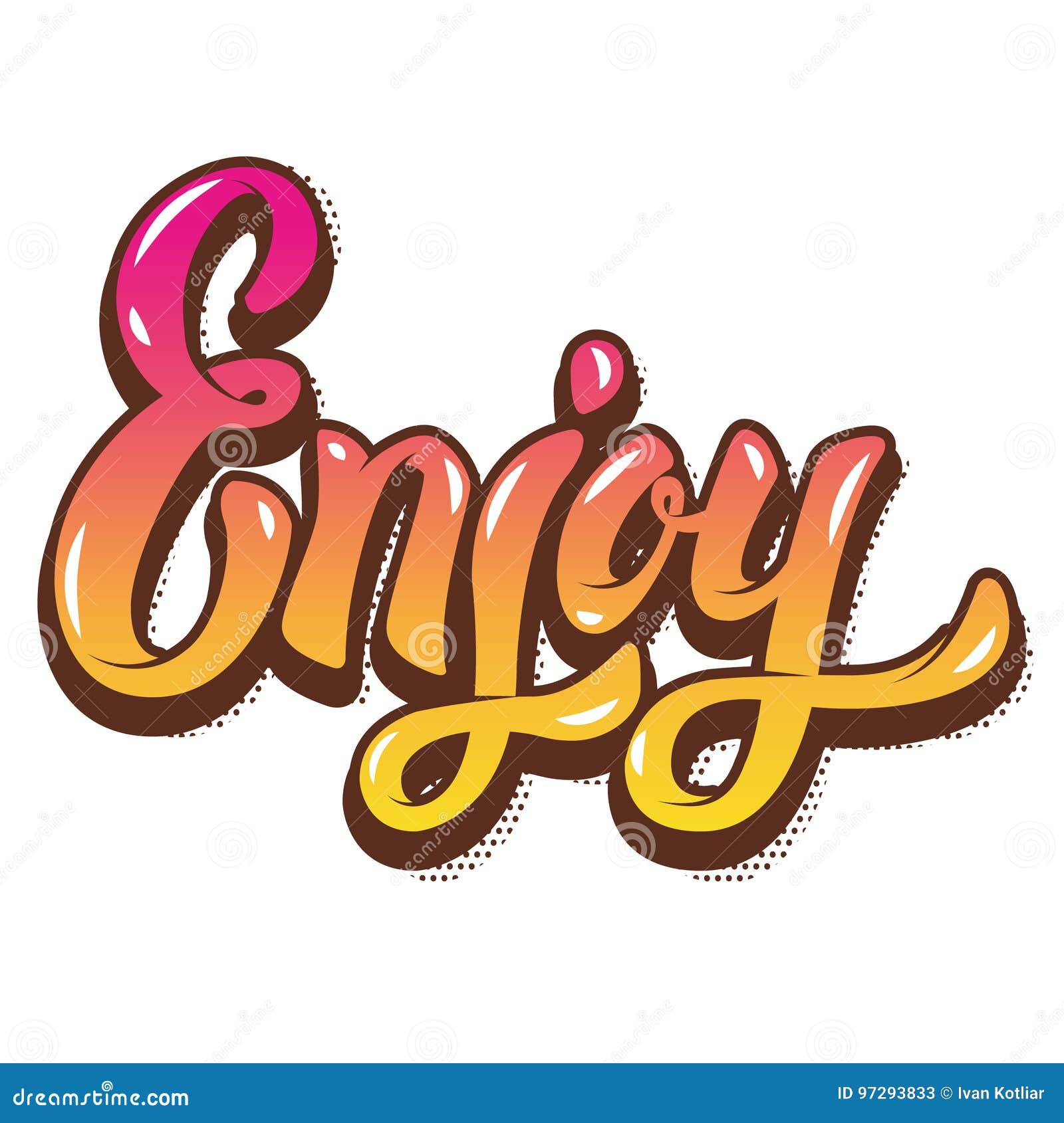 Enjoy Hand Lettering Phrase. Design Element for Poster, Greeting Stock ...