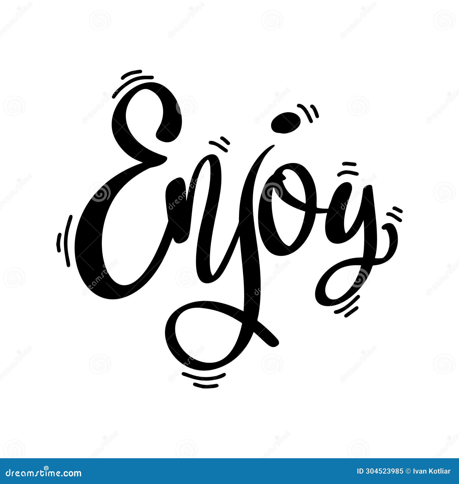 Enjoy, Hand Lettering Phrase, Poster Design, Calligraphy Stock Vector ...