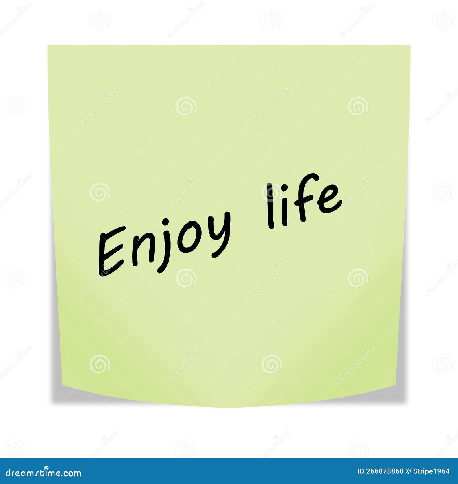 Enjoy Life 3d Illustration Post Note Reminder with Clipping Path Stock ...