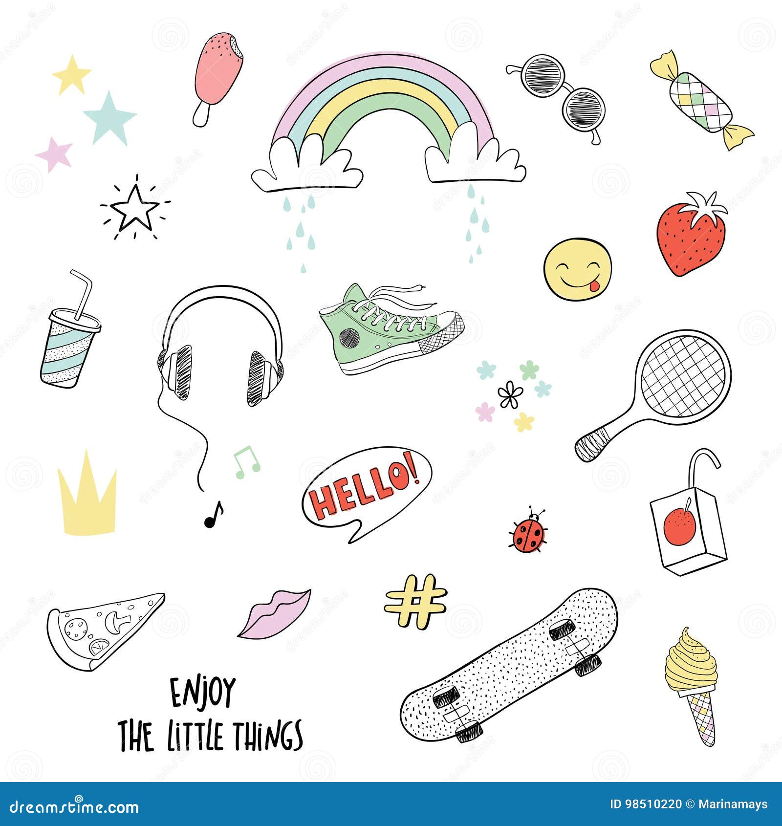 Enjoy the Little Things. Design Elements Set Stock Vector ...