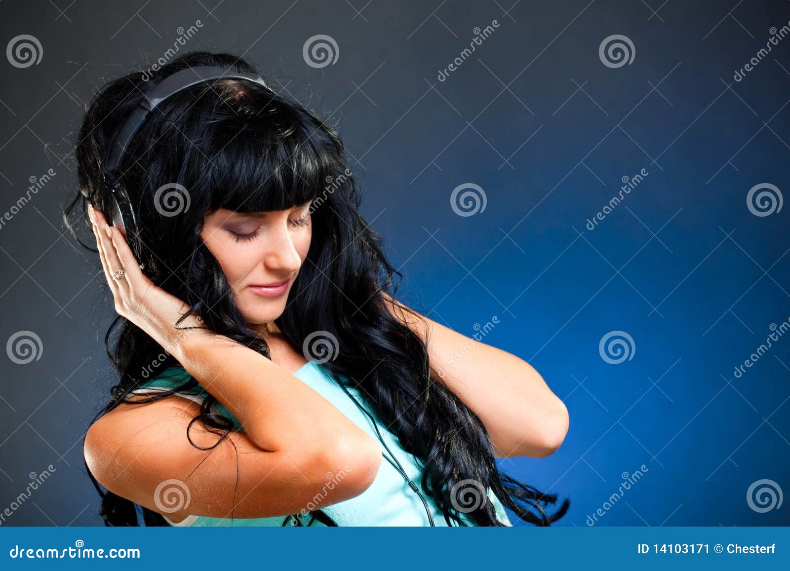 Enjoy the music stock image. Image of headphones, eyes - 14103171