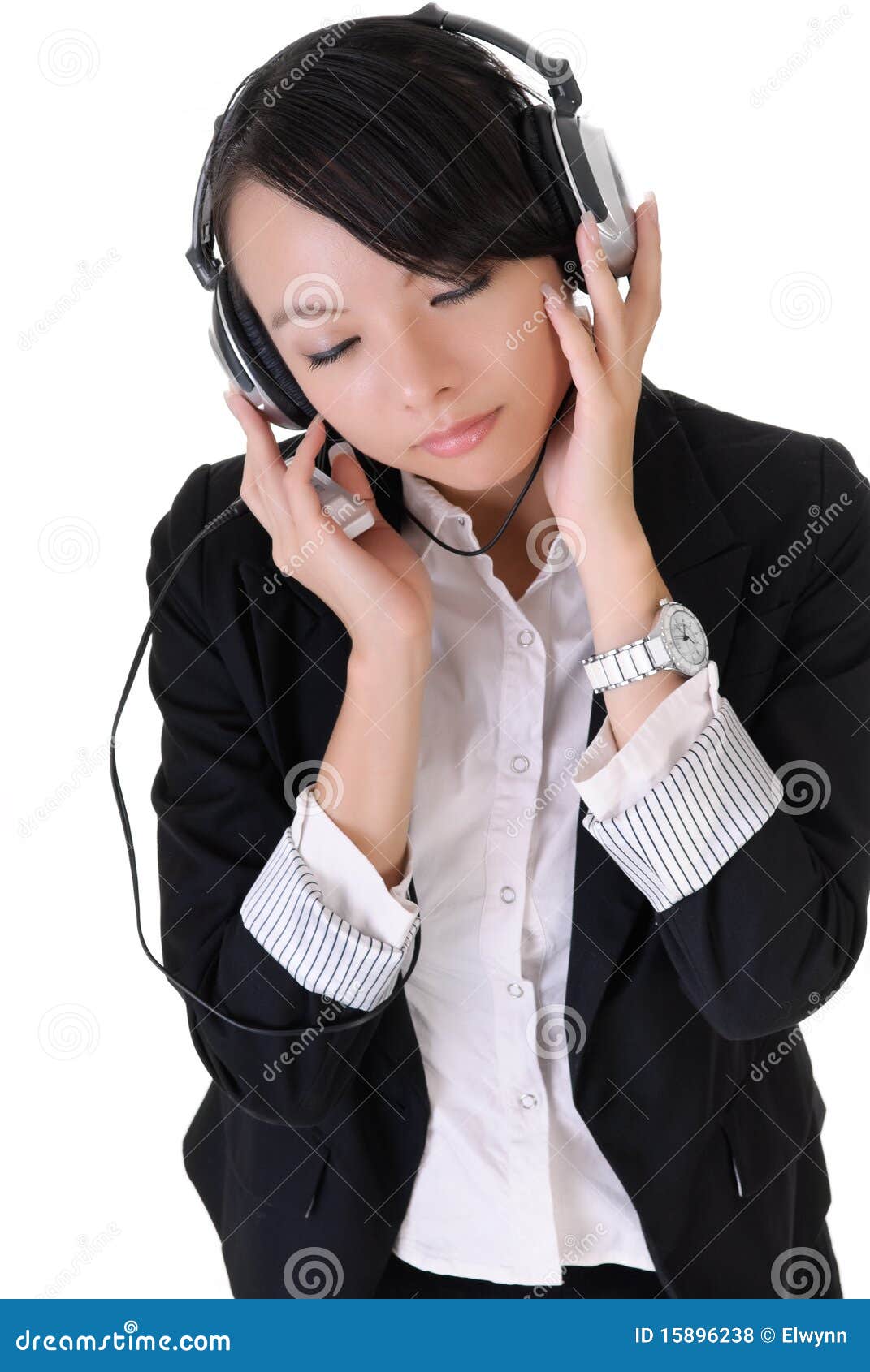 Enjoy music stock photo. Image of black, close, office - 15896238