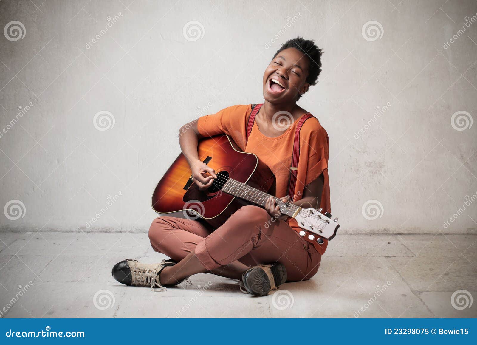 Enjoy music stock image. Image of scream, black, young - 23298075