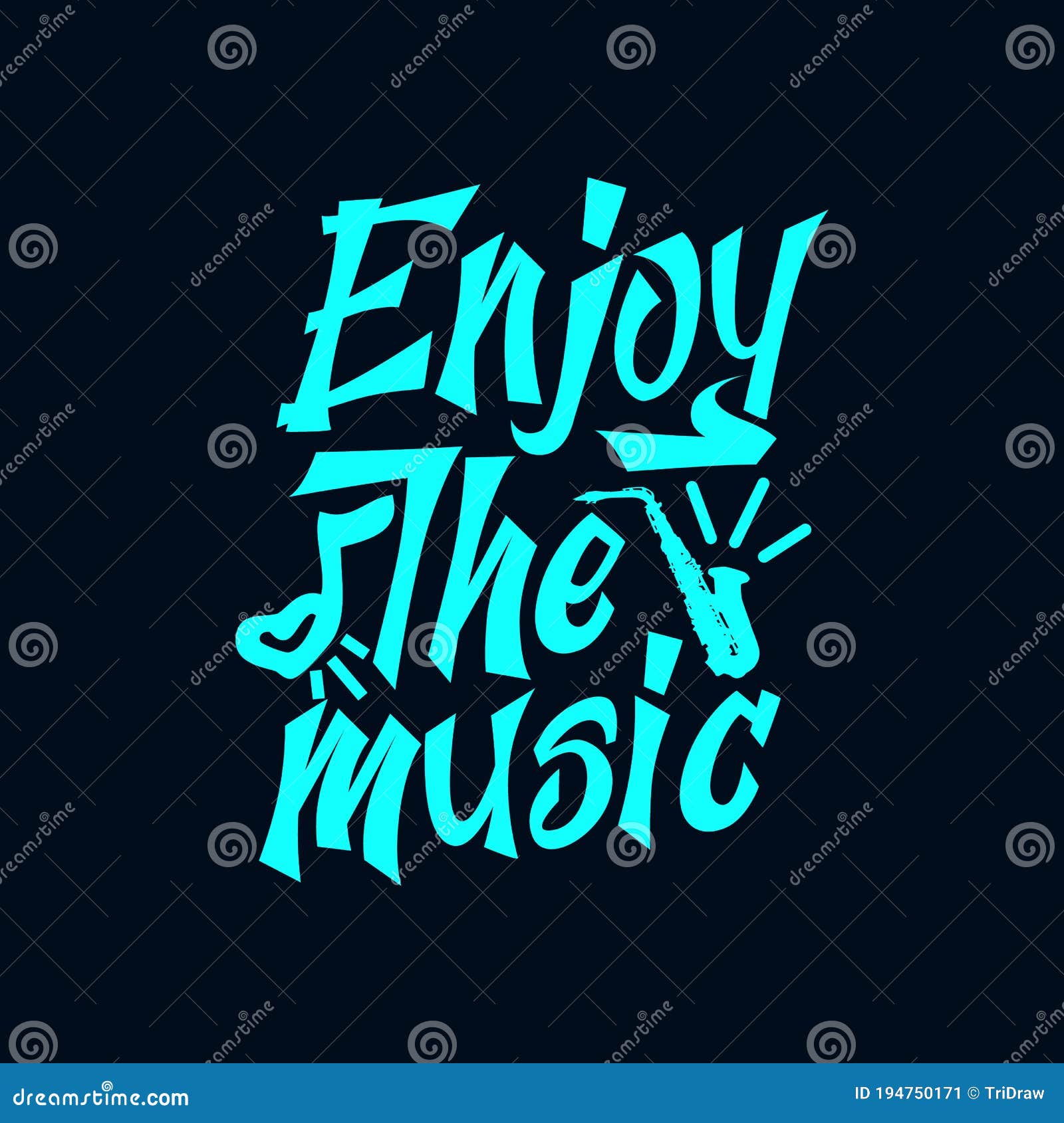 Enjoy the music stock vector. Illustration of life, retro - 194750171