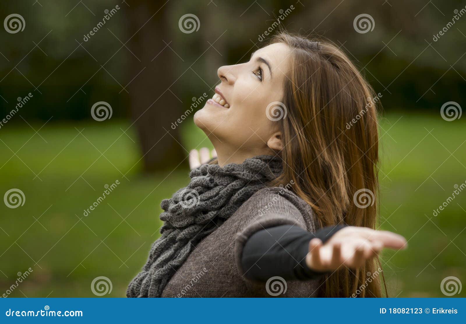 Enjoy the nature stock image. Image of cute, park, brunette - 18082123