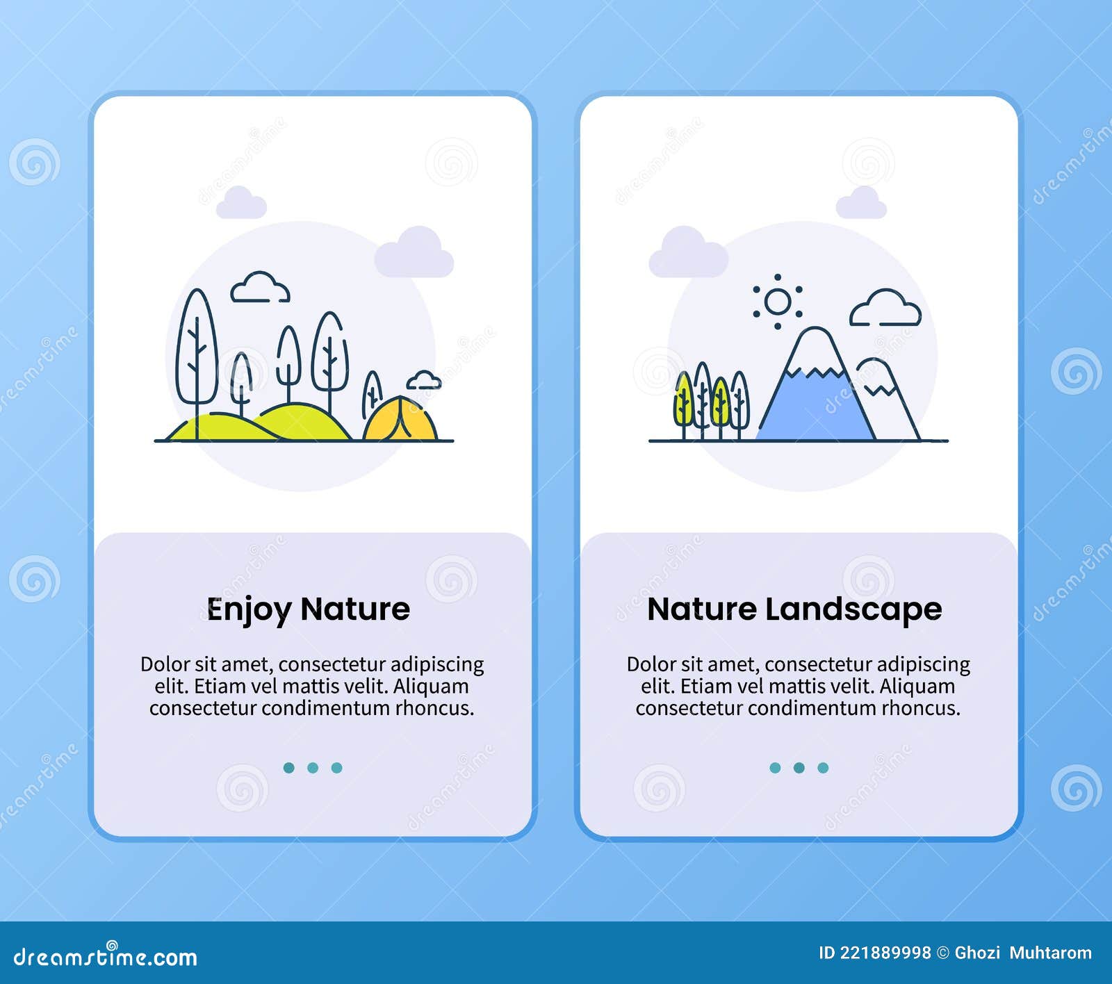 Enjoy Nature Landscape Campaign for Onboarding Mobile Apps Application ...